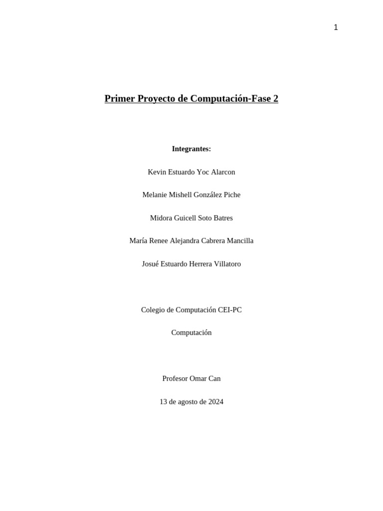 Primer Proyecto de Computacion Fase 2 | PDF | Mi sql | SQL Primer Proyecto de Computacion Fase 2 | PDF | Mi sql | SQL