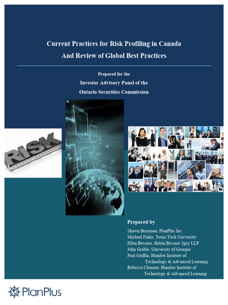 Current Practices For Risk Profiling in Canada and Review of Global ...