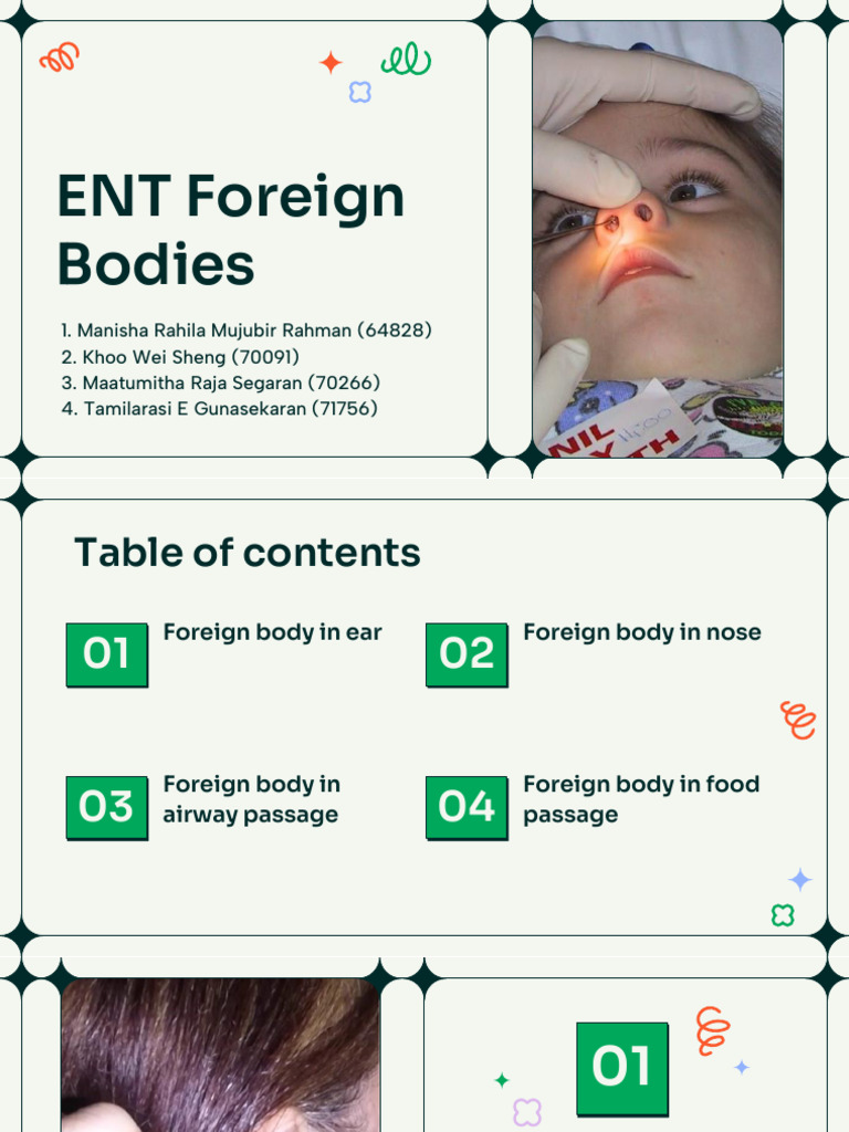 ENT Foreign Body Seminar 10 | PDF | Esophagus | Human Nose