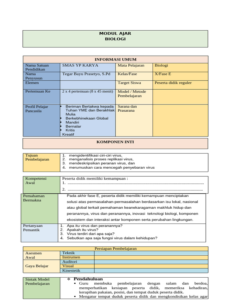Template Modul | PDF