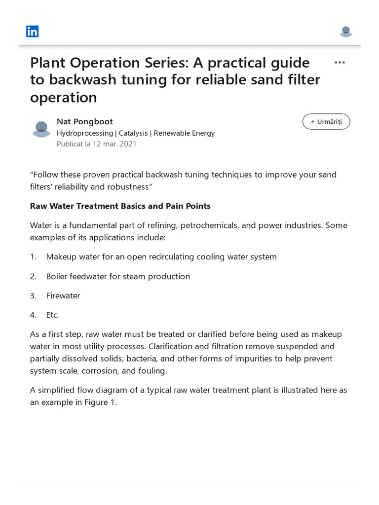 Sand Filter Backwash Tuning Guide | PDF | Water Purification | Pump