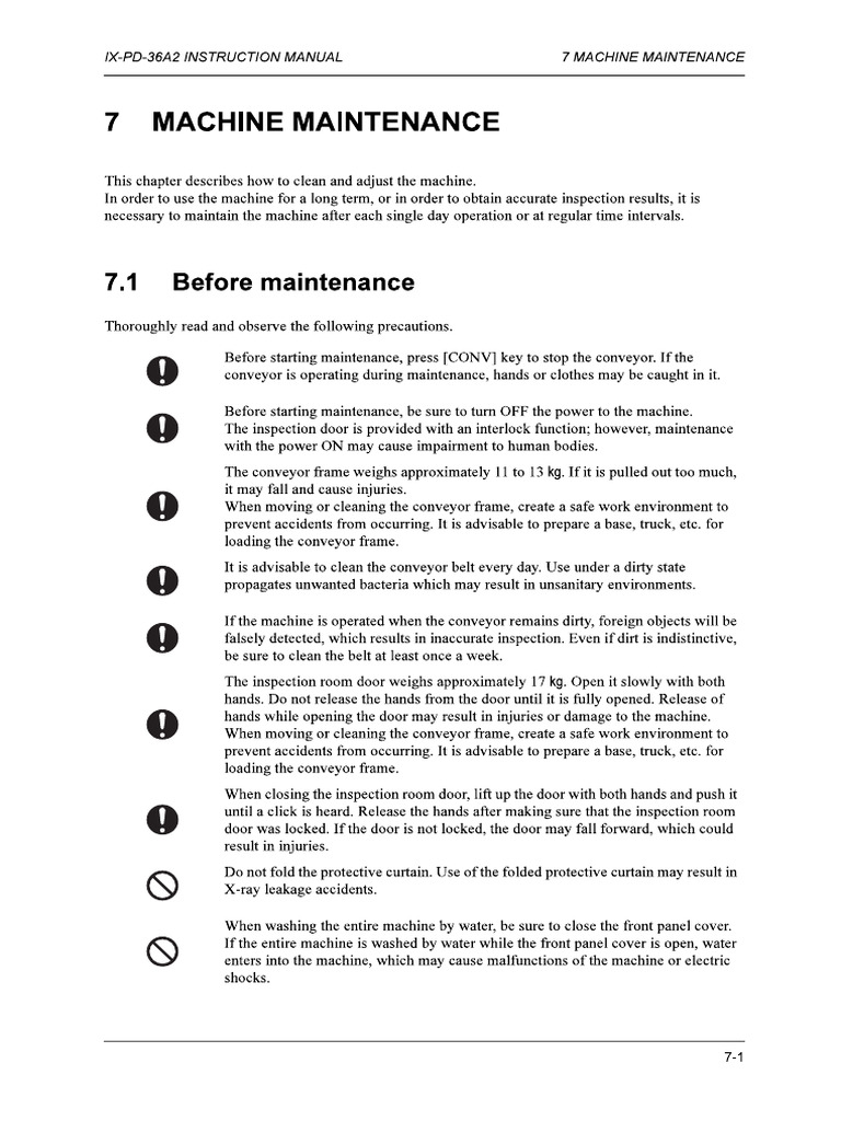 Ishida Cleaning and Inspection | PDF