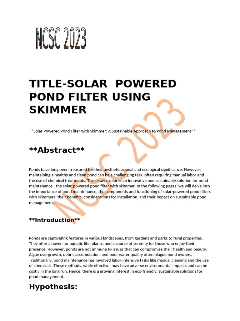 NCSC Project File 2023 | PDF | Solar Power | Photovoltaics