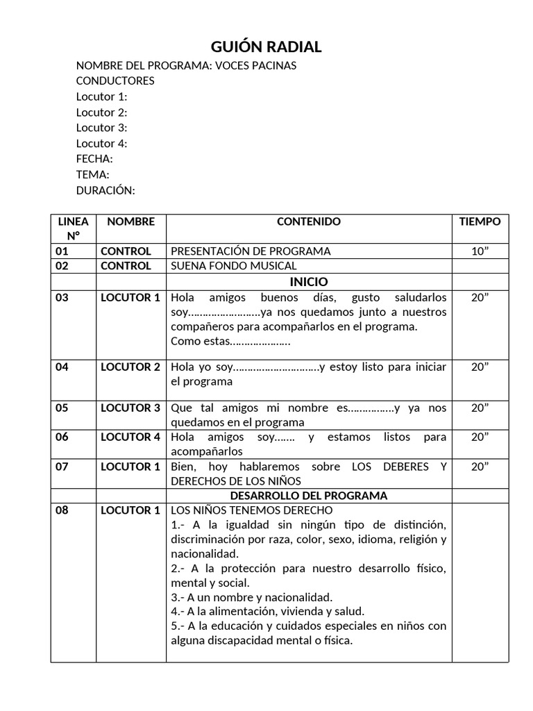 Guion Radial para Alumnos 01 | PDF