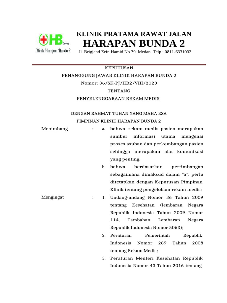 PKP 12 Ep1 Penyelenggaraan Rekam Medis | PDF