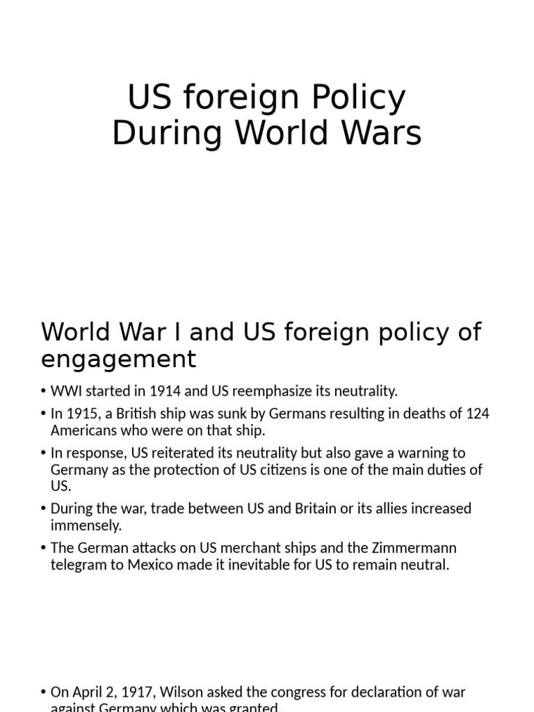 US Foreign Policy in World Wars | PDF | Foreign Policy Of The United ...