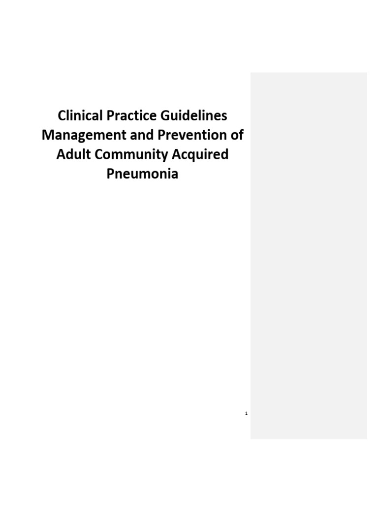 CAP - Guidelines PSMID | PDF | Pneumonia | Diseases And Disorders