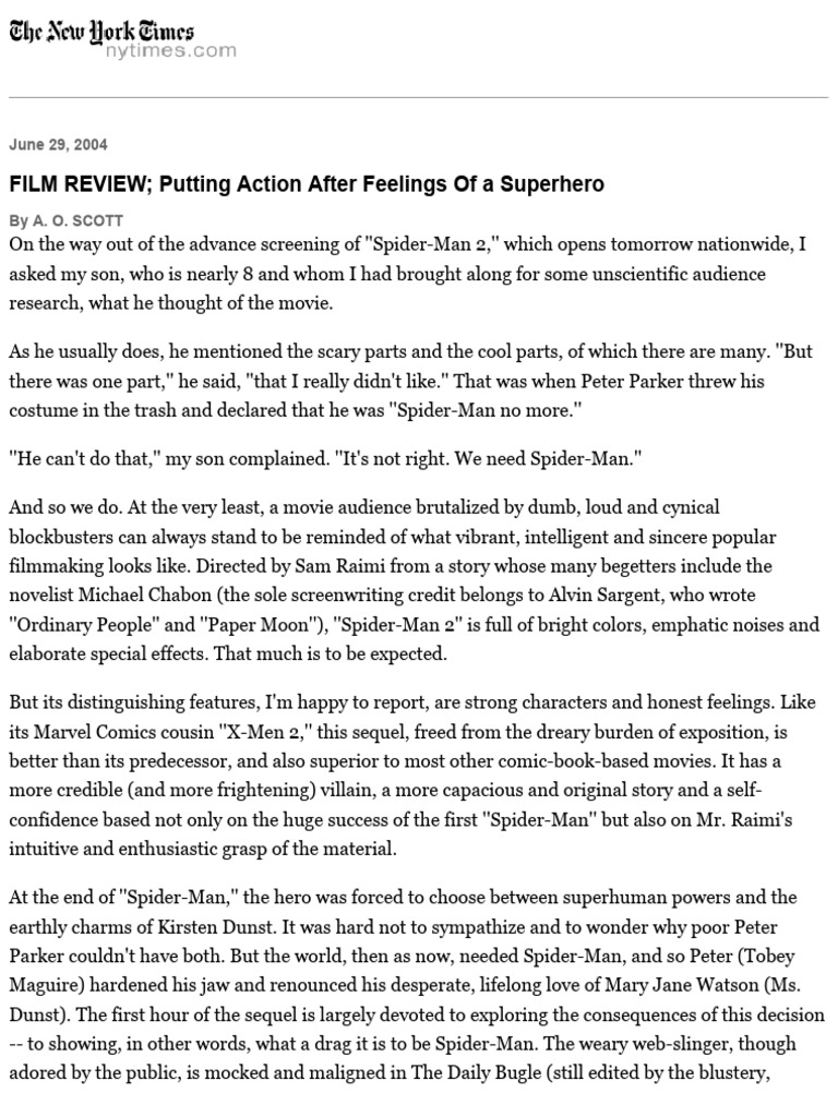 Spider-Man 2: A Heartfelt Review | PDF | Spider Man