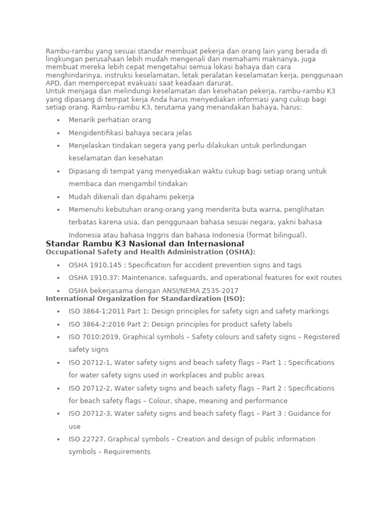 Standar Rambu K3 untuk Keselamatan | PDF | Bisnis