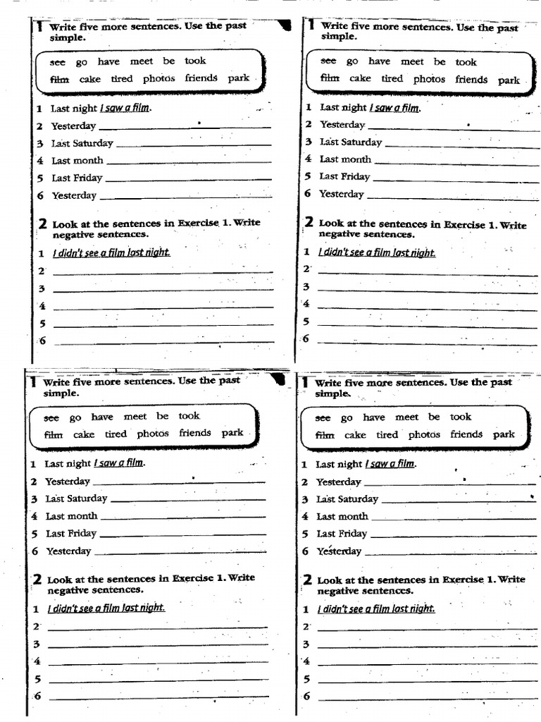 Simple Past Practice Worksheet | PDF