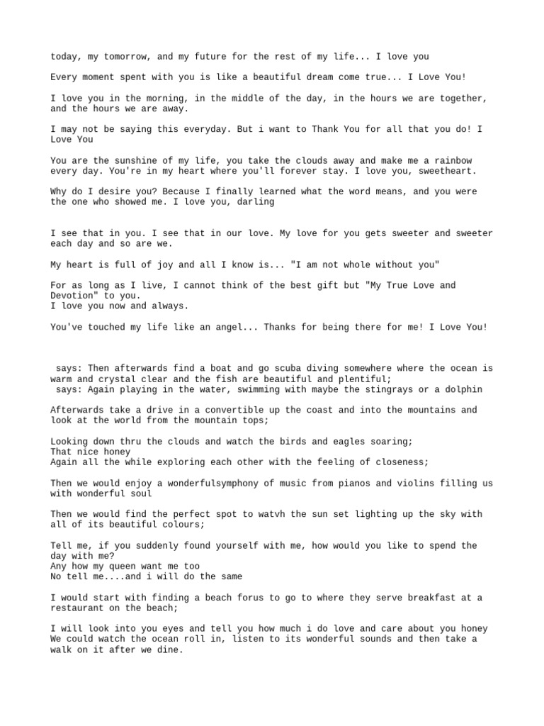 Beautiful Love Words | PDF