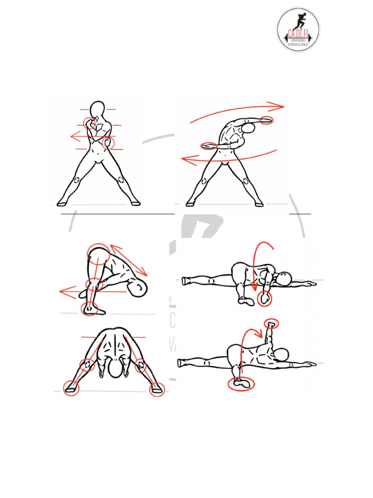 3 Ejercicios-Flexibilidad Dinamica-Nucleo | PDF | Flexibilidad (anatomía) | Aptitud física