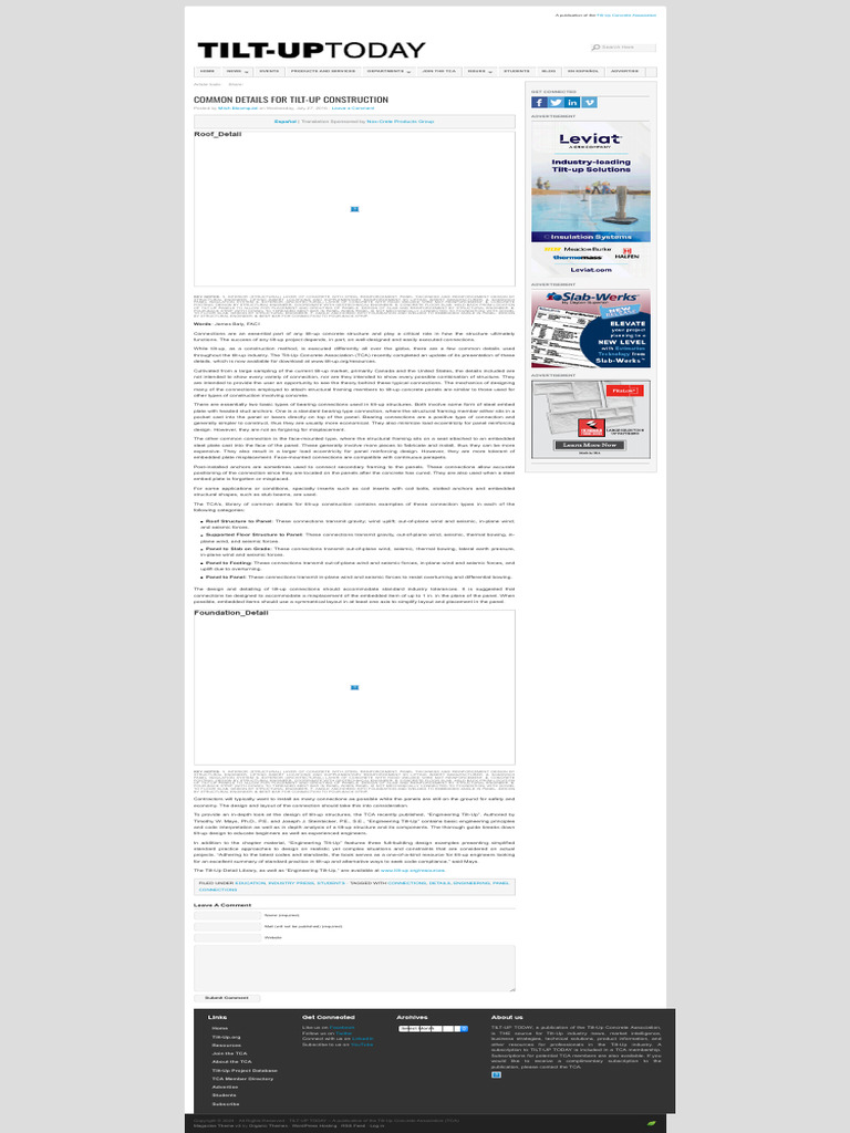 Common Details For Tilt-Up Construction : TILT-UP TODAY – A publication ...