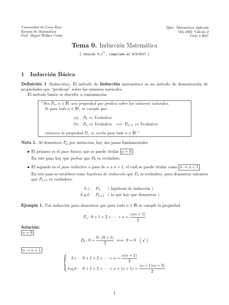 Tema 00. Inducción Matemática | PDF | Lógica matemática | Matemáticas