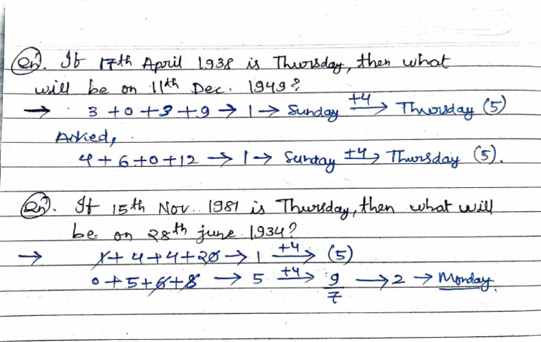Calendar Short Trick - 4 | PDF