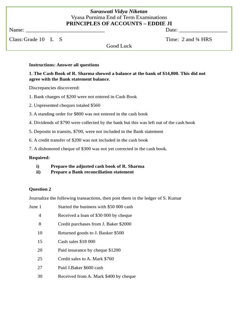 POA Paper 2-G10 | PDF | Banks | Cheque