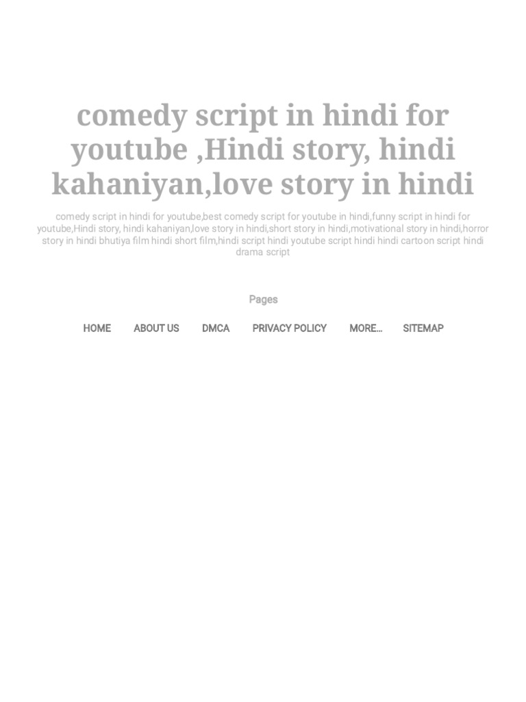 Comedy Script in Hindi For Youtube, Hindi Story, Hindi Kahaniyan, Love ...