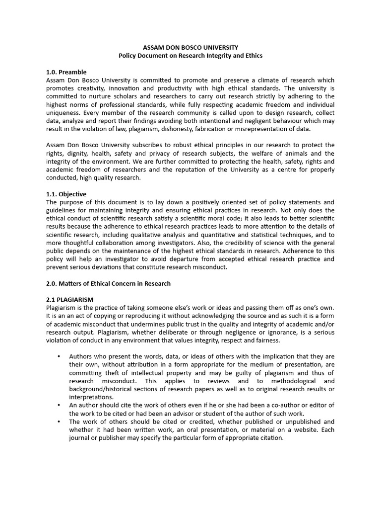 Research Integrity and Ethics | PDF | Intellectual Property | Plagiarism