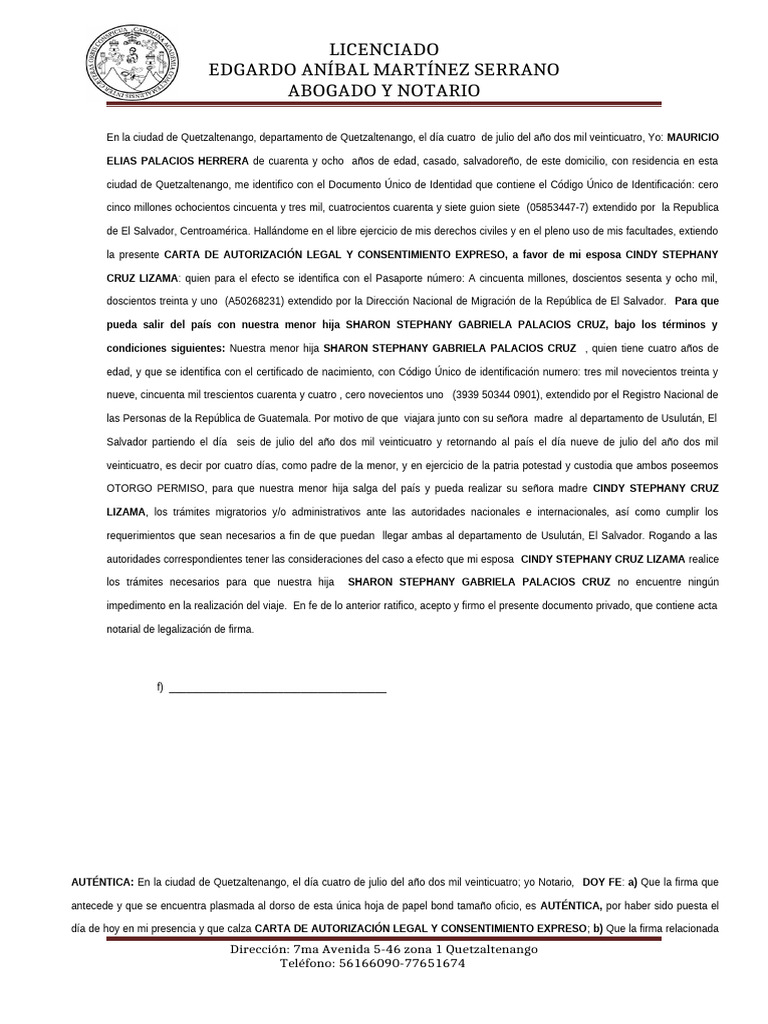 Carta Poder | PDF | El Salvador