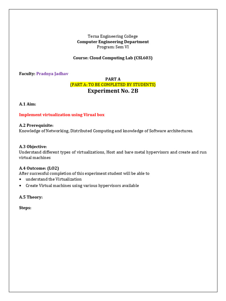 C-20 - CCL Experiment No 2B - Virtual Box | PDF | Virtualization ...