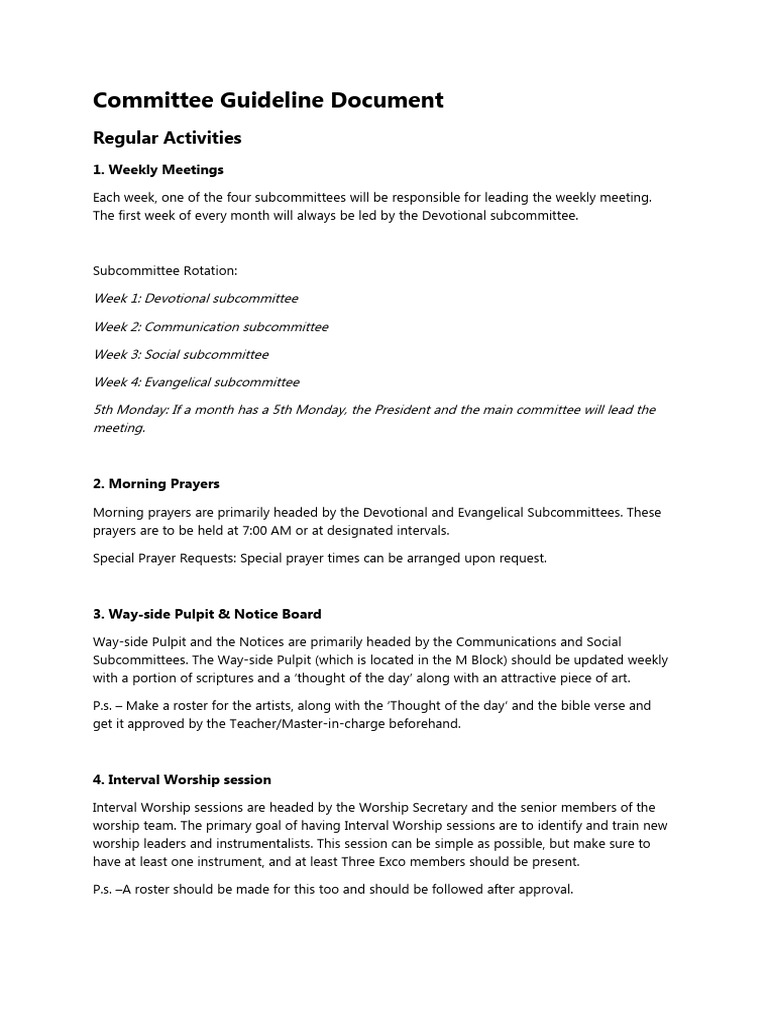 SCM Committee Guideline Document | PDF | Career & Growth