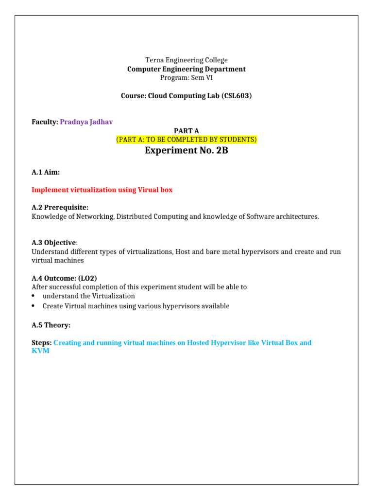 C-27 - CCL Experiment No 2B - Virtual Box | PDF | Virtualization | Virtual Machine