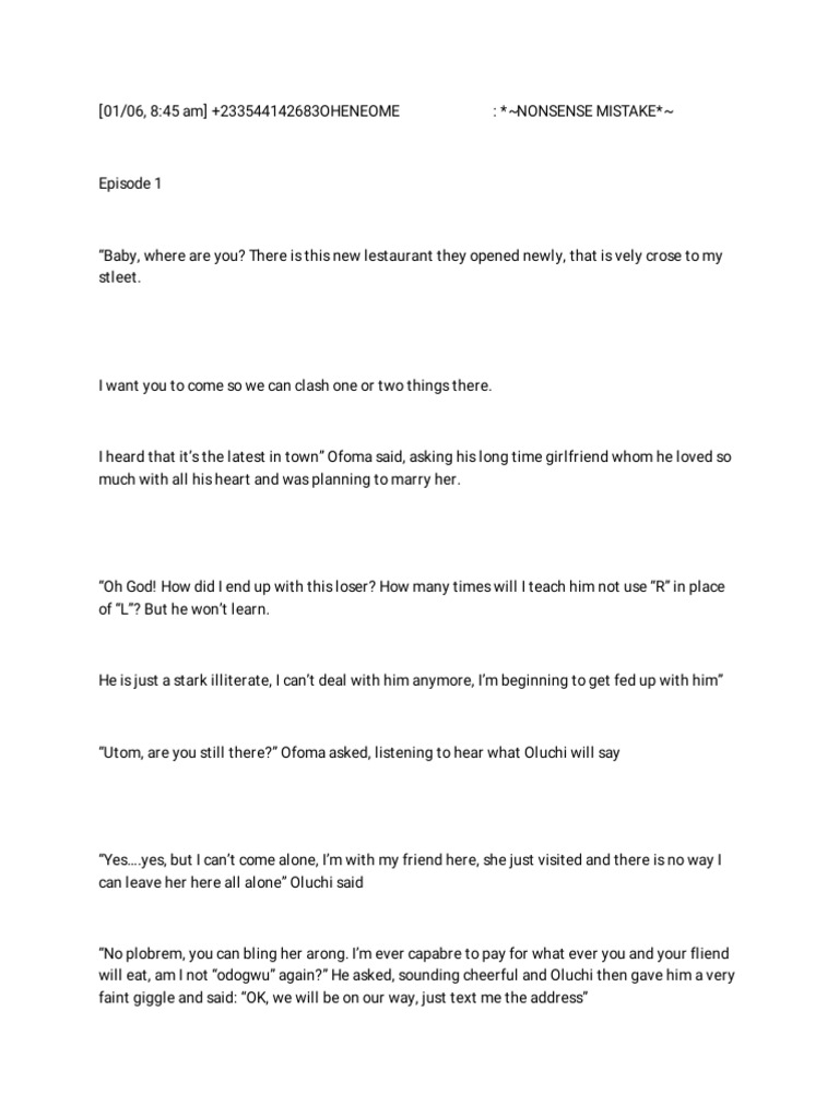 Nonsense Mistake | PDF