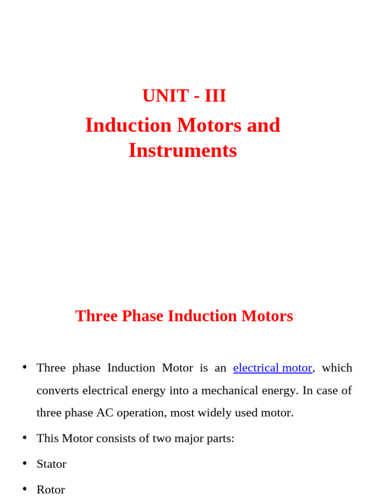 Induction Motors and Instruments | PDF | Electric Motor | Quantity