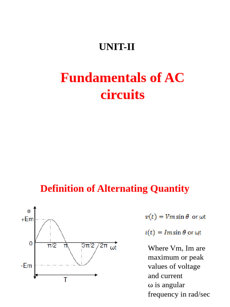 Fundamentals of AC Circuits | PDF | Root Mean Square | Electrical Network