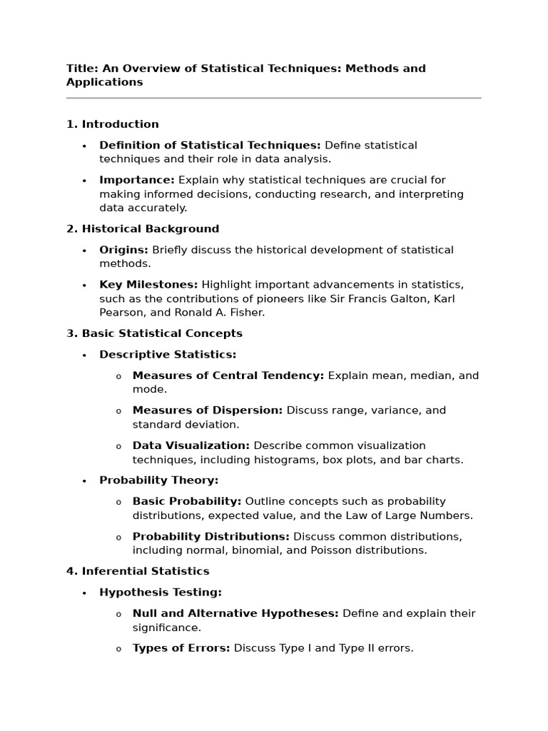Statistical Techniques Paper | PDF | Statistics | Statistical ...