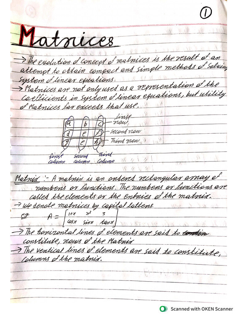 Matrix Notes | PDF