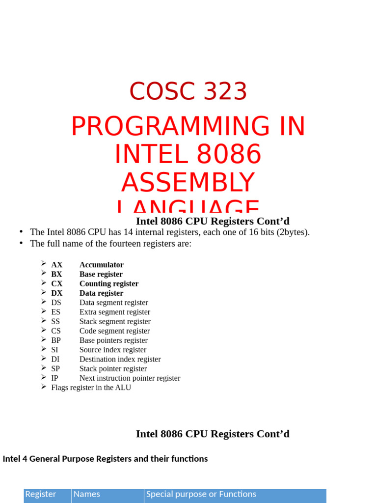 COSC323 Module 7 | PDF | Assembly Language | Computer Engineering