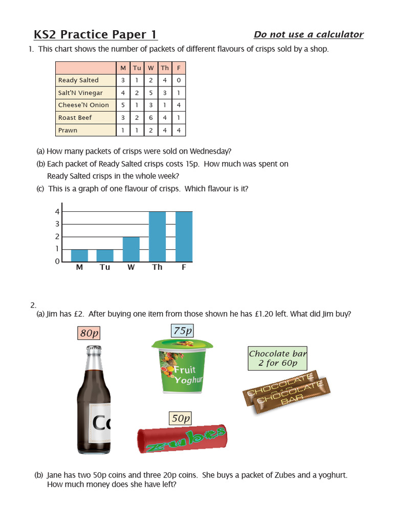 KS2 Practice Papers | PDF | Area | Potato Chip