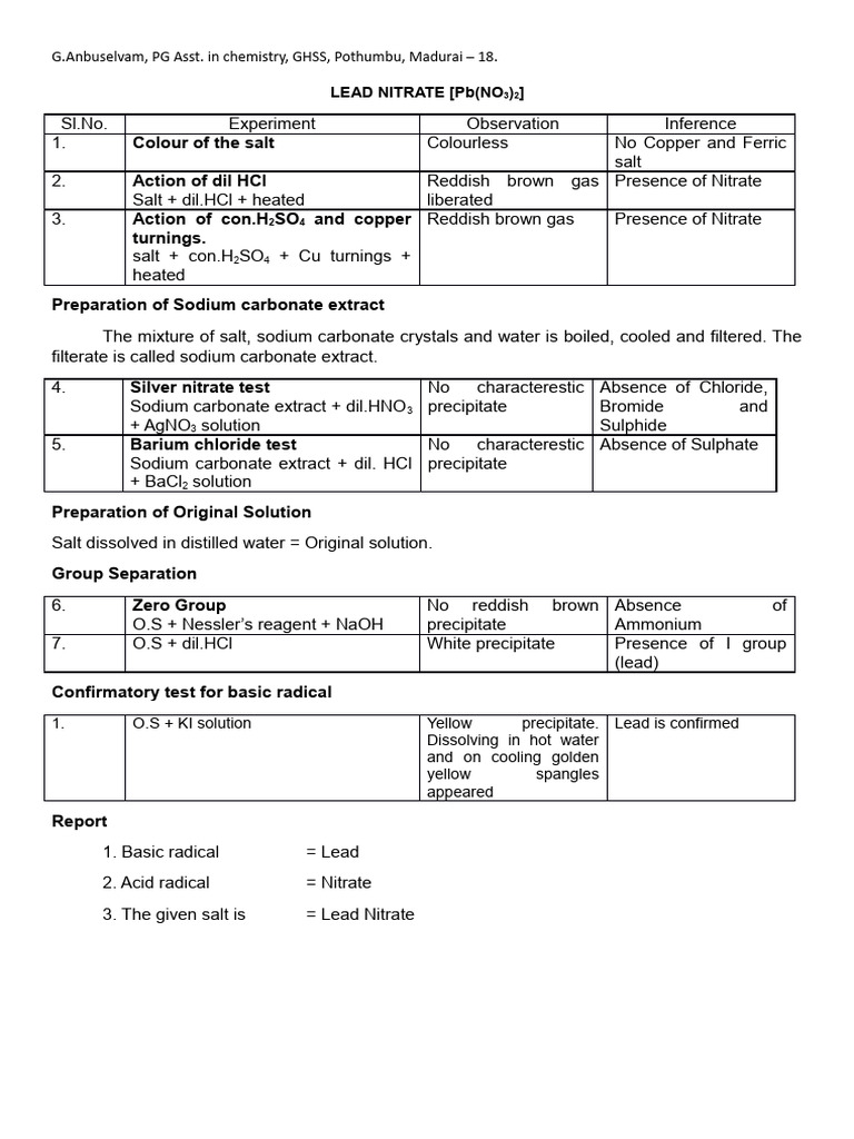 Salt Procedure 11th em 2023 - 2024 | PDF | Salt (Chemistry ...