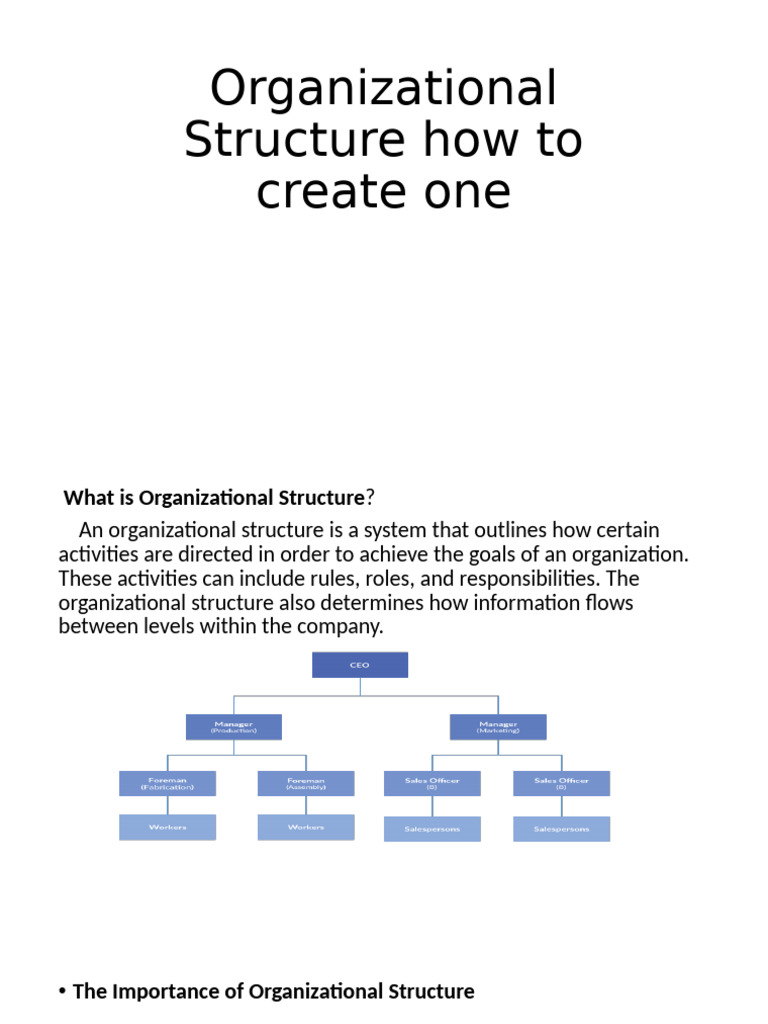 Organizational Structure How To Create One | PDF | Organizational ...