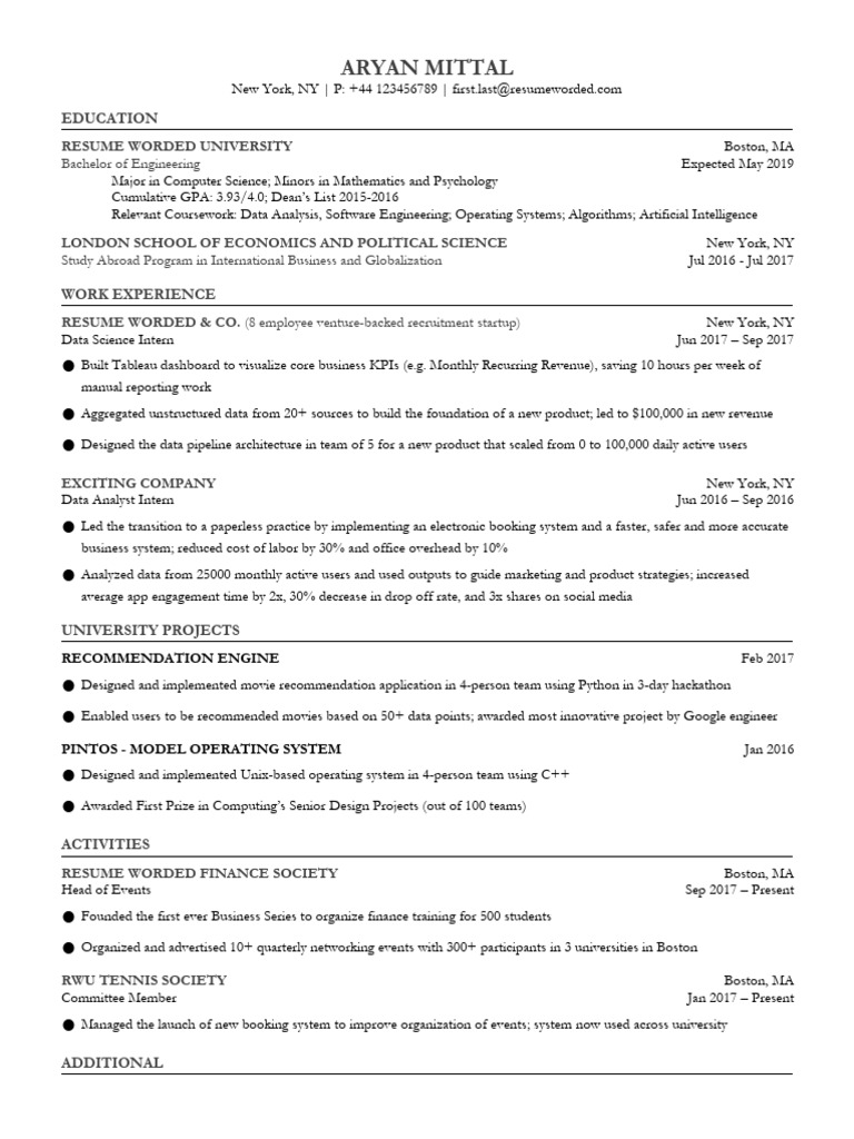 Google Doc Aryan Resume Template | PDF | Data Analysis | Data
