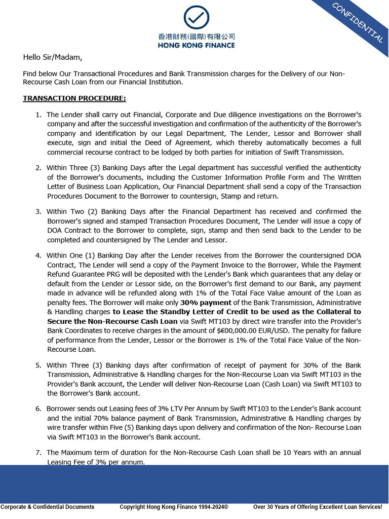 Transaction Procedure Document - 240312 - 160502 | PDF | Loans | Banks