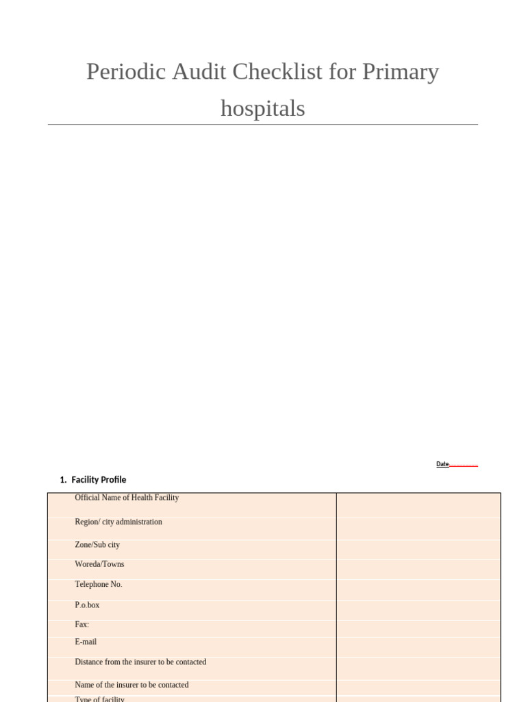 Periodic Clinical Audit For PH Form | PDF | Audit | Medical Prescription