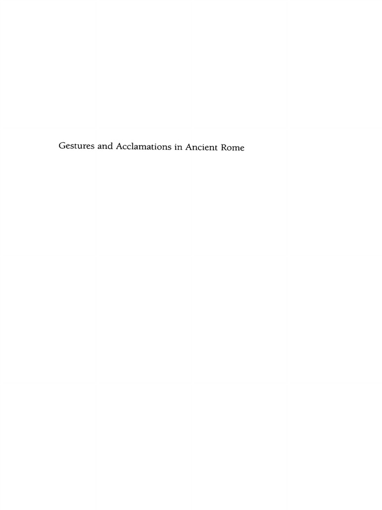 Gestures and Acclamations in Ancient Rome 0801861322 9780801861321 ...