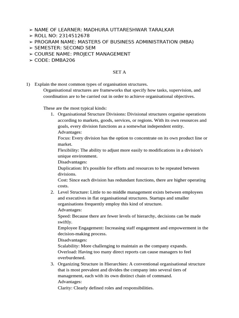 Project Management | PDF | Project Management | Organizational Structure