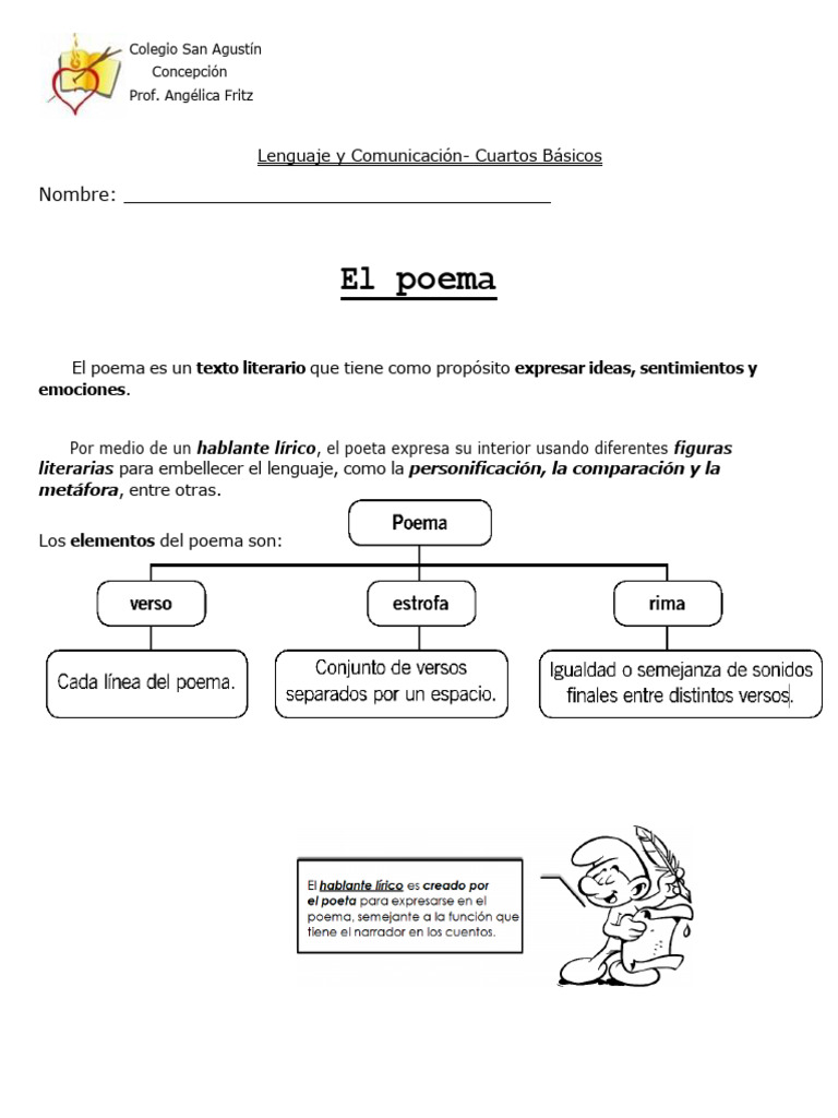 Lenguaje Cuarto Poema 4 | PDF