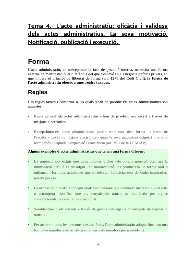 Tema 4_Eficàcia acte adm | PDF