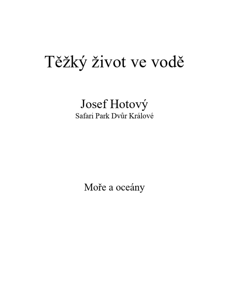 Tezky Zivot Ve Vode 3 More A Oceany | PDF