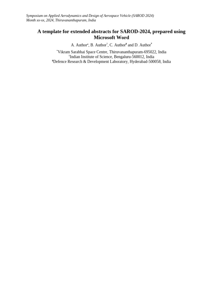 SAROD 2024 Extended Abstract Template | PDF | Turbine | Mechanical ...
