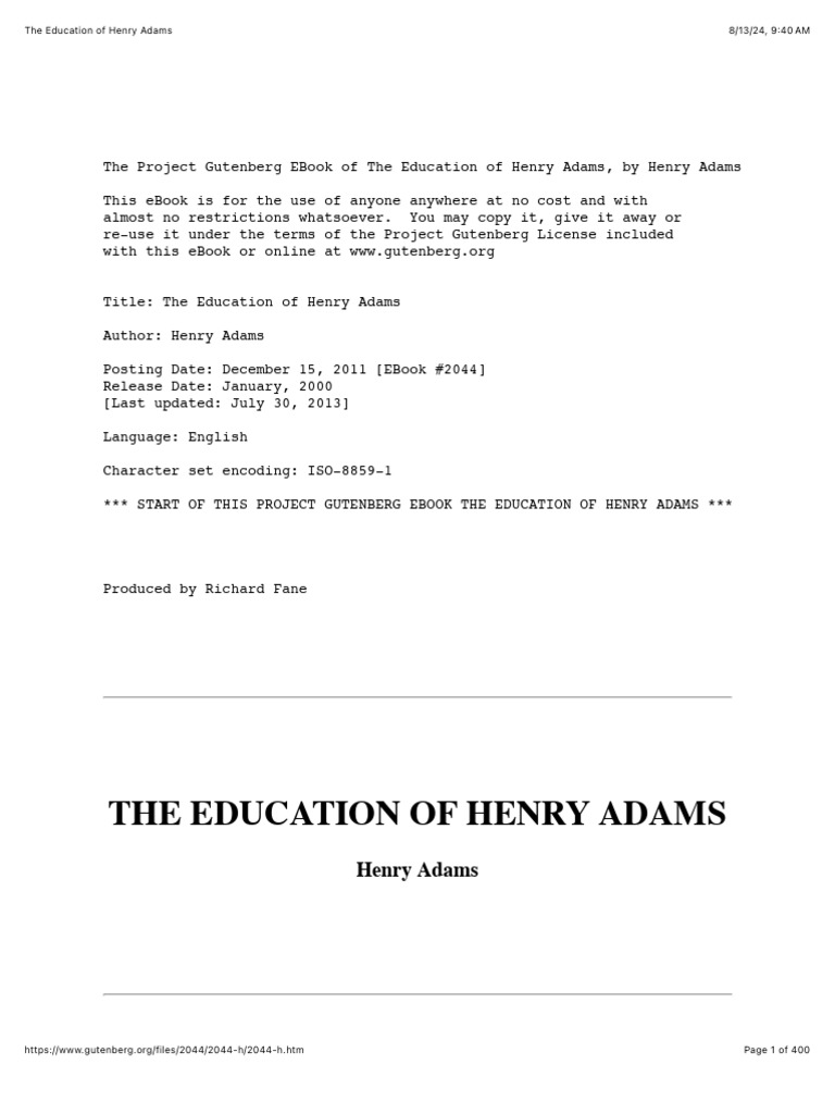 The Education of Henry Adams | PDF | Clothing
