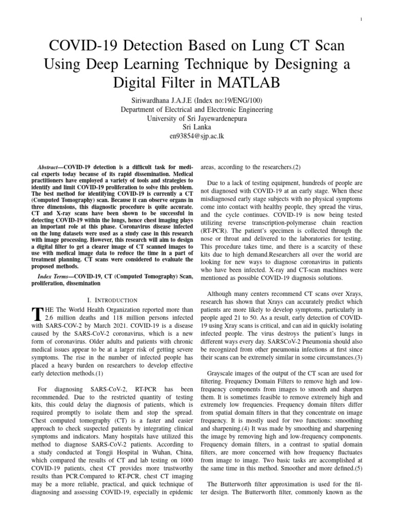 Research Paper image processing | PDF | Ct Scan | Filter (Signal ...