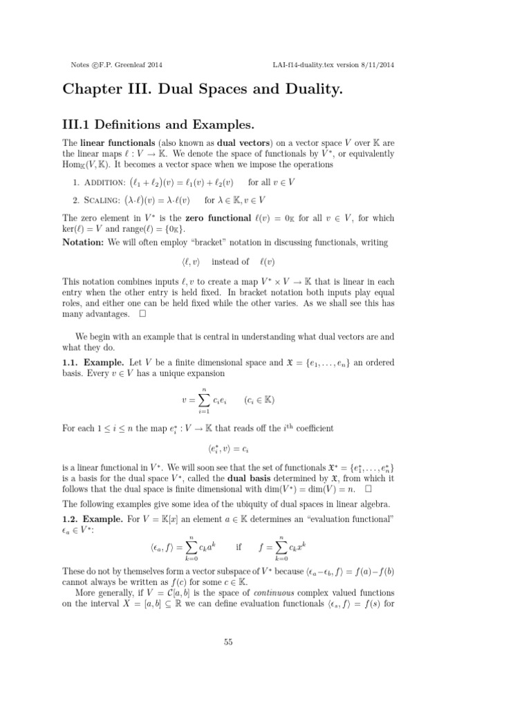 La i Duality | PDF | Vector Space | Basis (Linear Algebra)