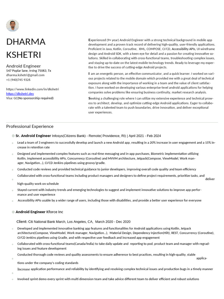 Dharma Kshetri Update Resume | PDF | Mobile App | Android (Operating System)