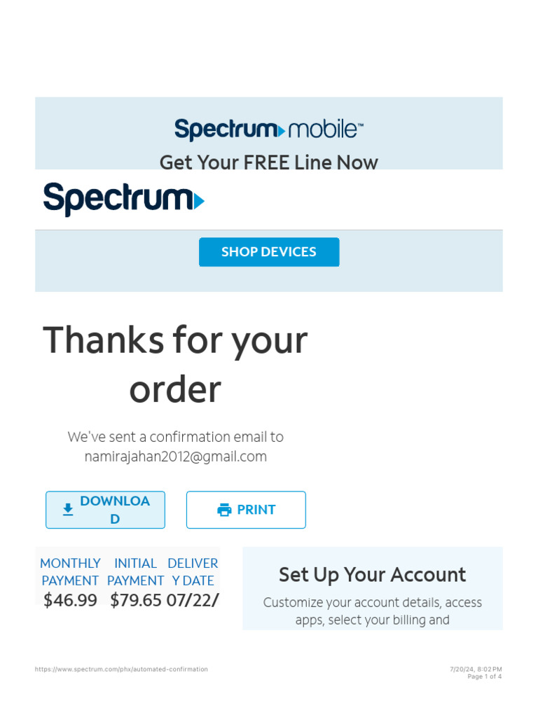 Spectrum Automated Bill Confirmation | PDF | Internet | Pricing