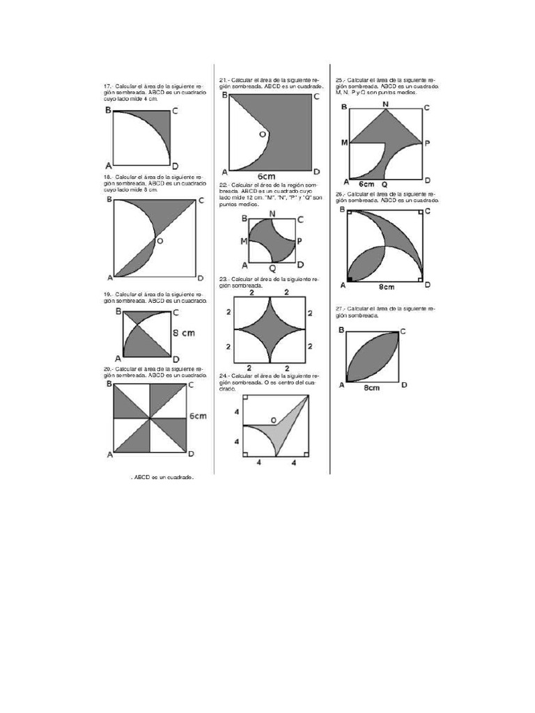 Ejercicios de Calculo de Areas | PDF
